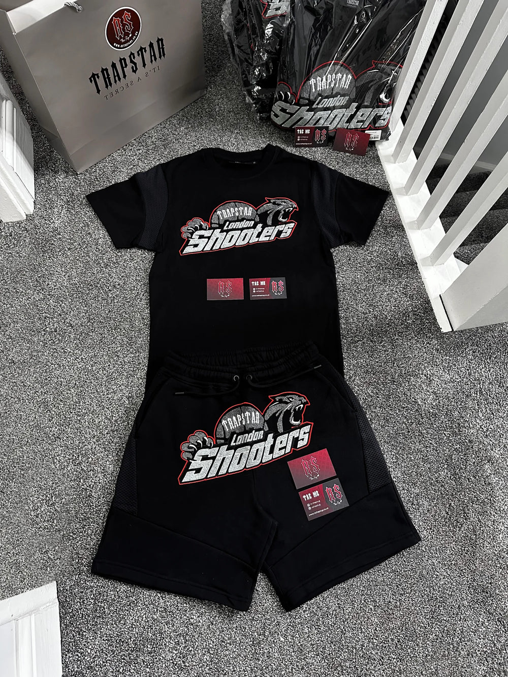 Trapstar Shooters Short Set Black/Red – RSThePlug