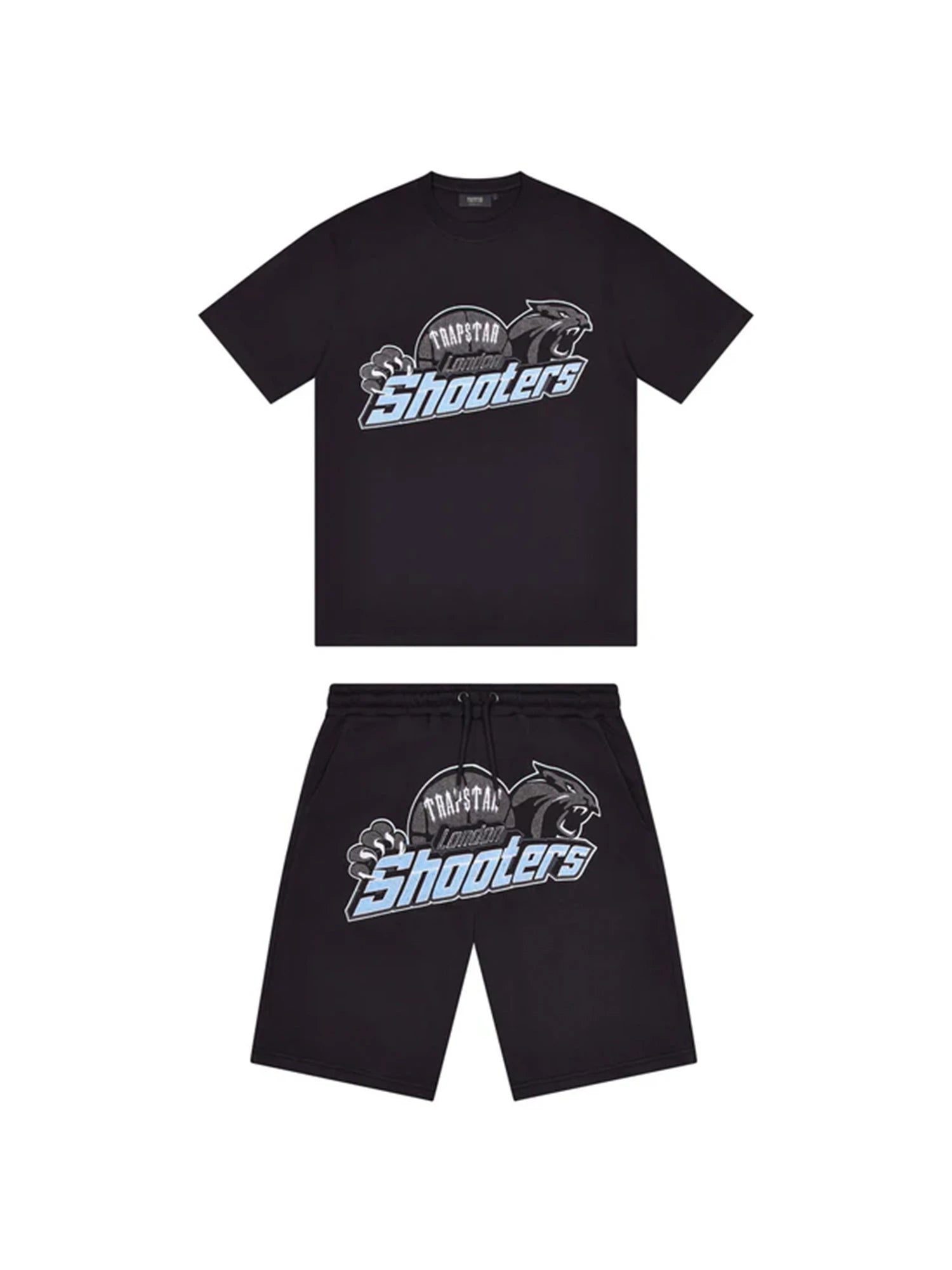 Trapstar Shooters Short Set Black/Blue – RSThePlug