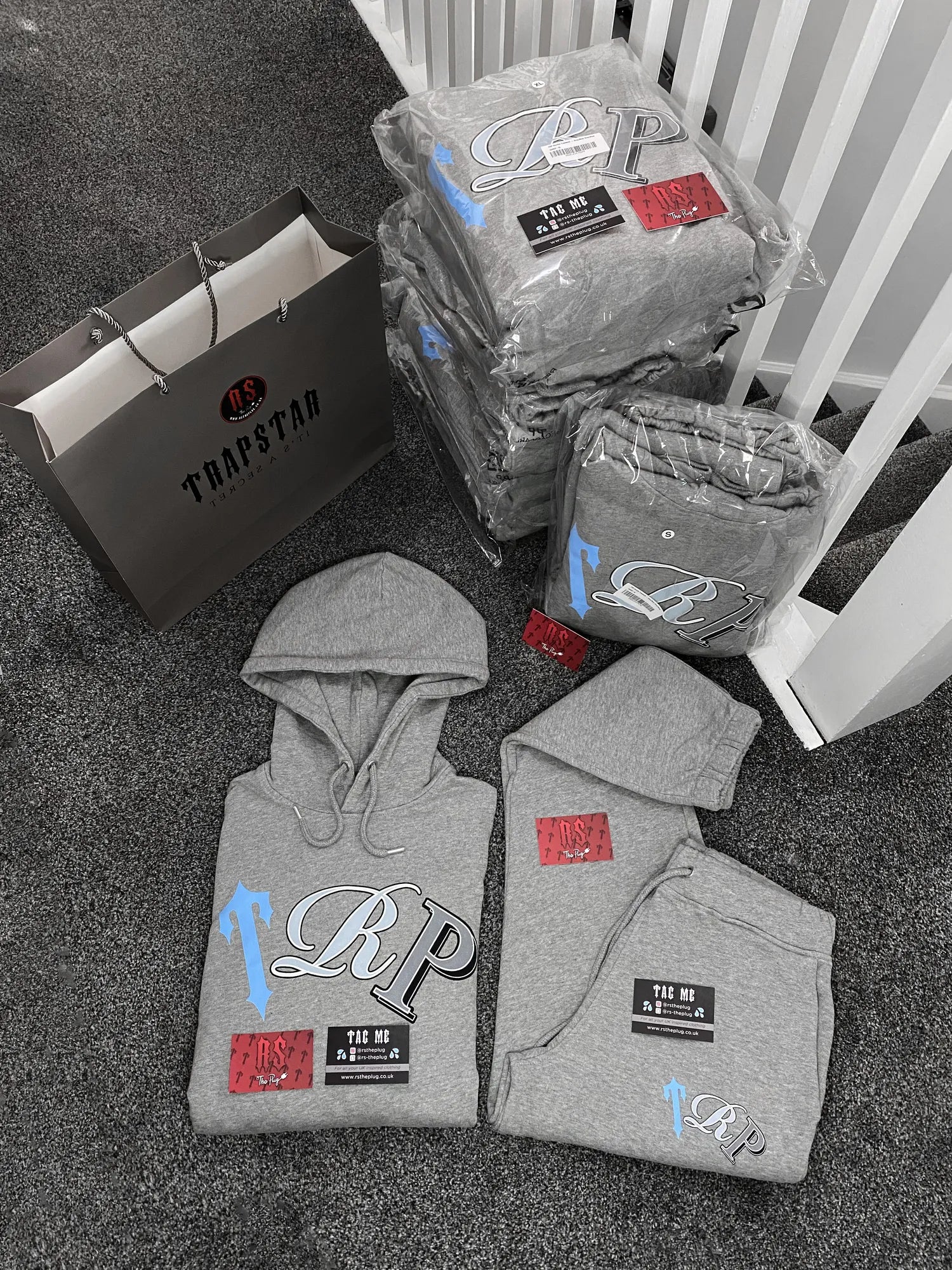 Trapstar TRP Tracksuit Grey/Blue – RSThePlug